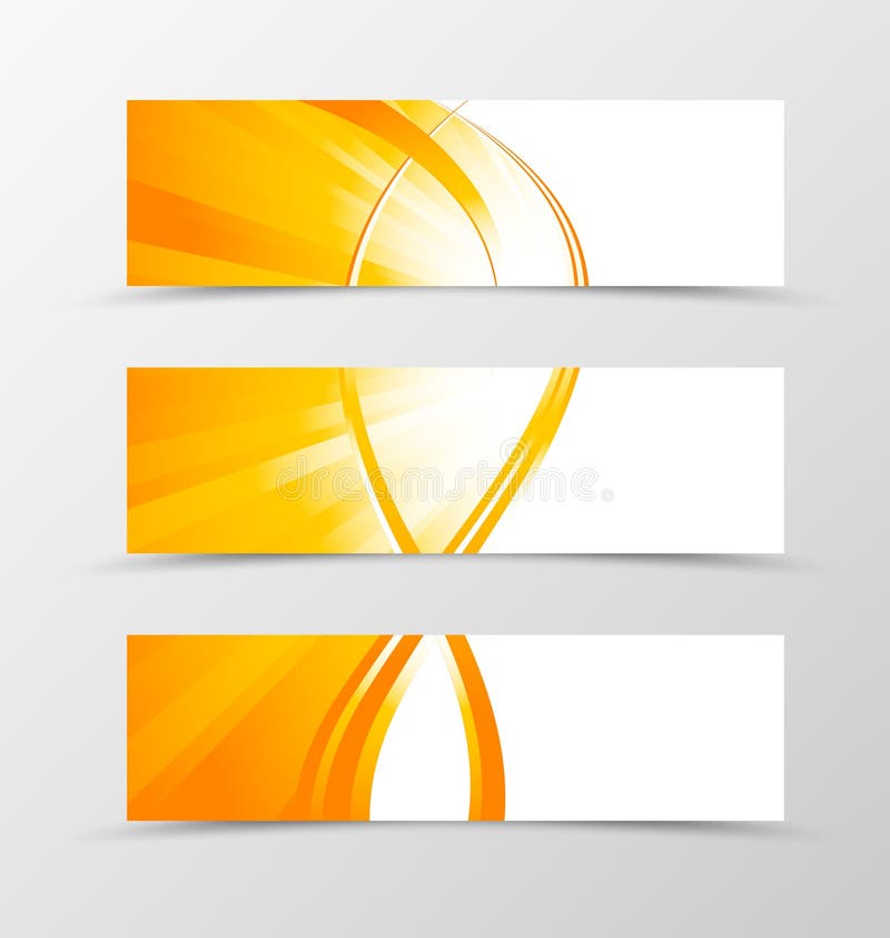 Set of Header Banner Wave Design Stock Vector - Illustration of golden ...