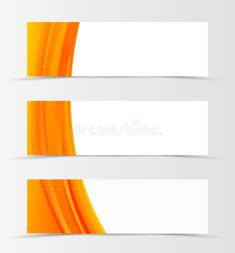 Set of Header Banner Wave Design with Red Lines in Material Design ...