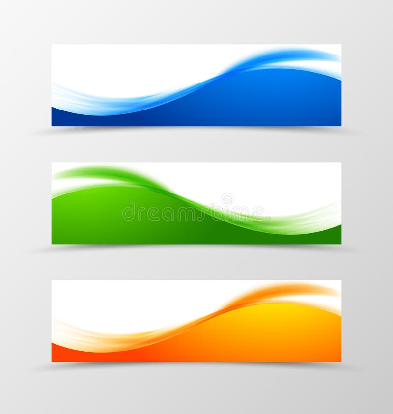 Set of Header Banner Wavy Design Stock Vector - Illustration of dynamic ...