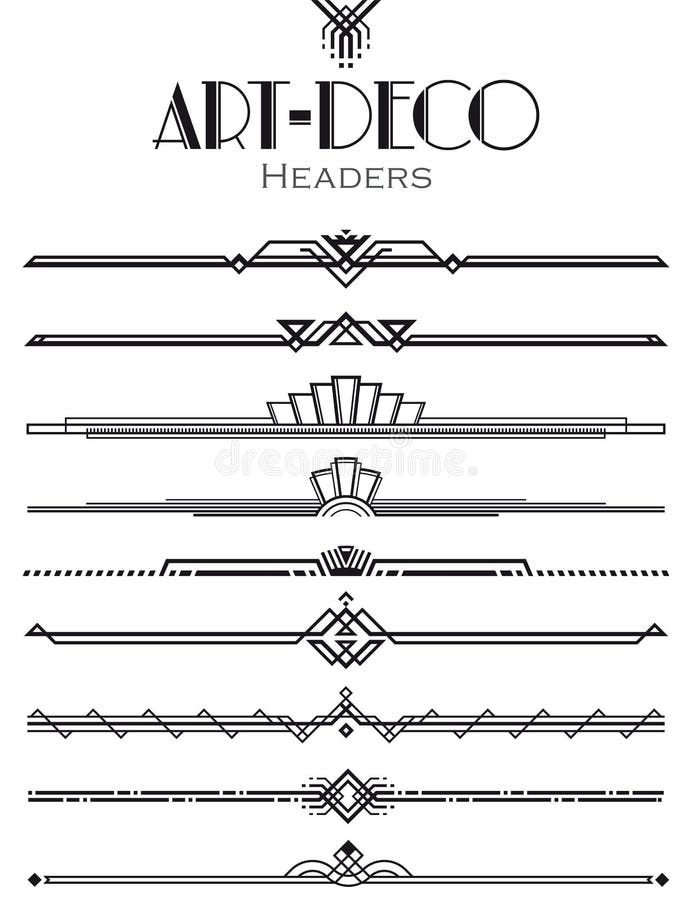 Art Deco headers stock vector. Illustration of vintage - 204563657