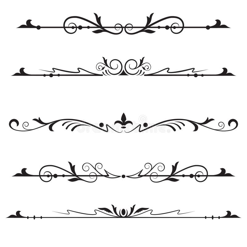 Set of Headers, Text Dividers, Elements for Page Decoration. Stock ...