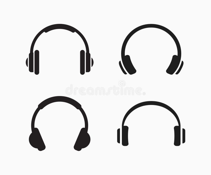 Set of Headphones Icon. Headset Icons Stock Vector - Illustration of ...