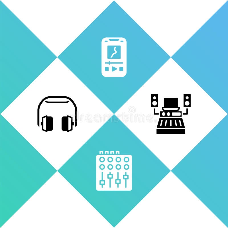 Set Headphones, Sound Mixer Controller, Music Player and Recording ...