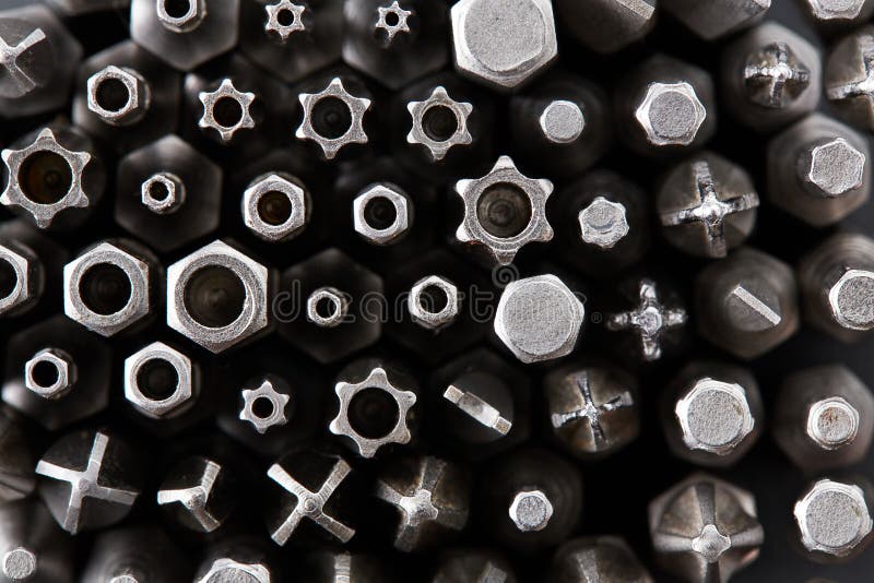 Set of Heads for Screwdriver. Tools Collection Stock Image - Image of ...