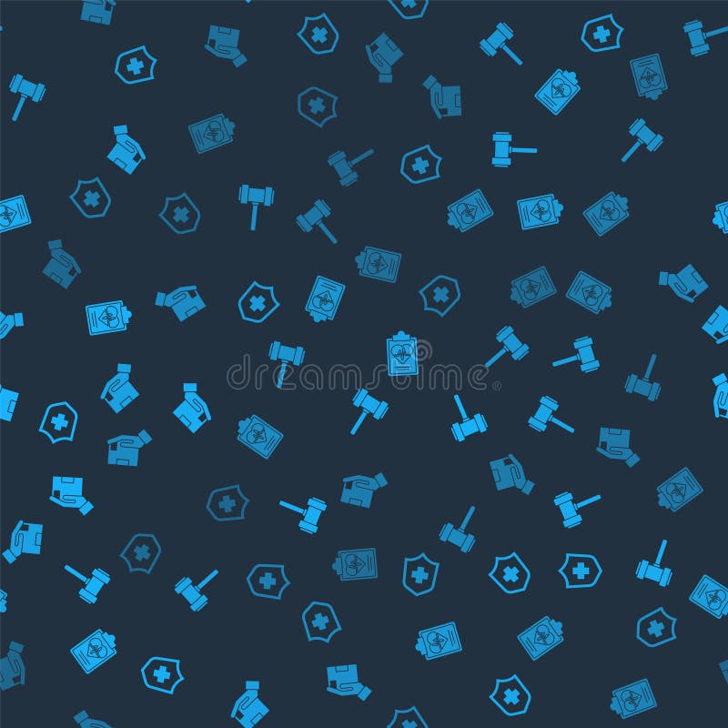 Set Health Insurance, Judge Gavel, and Delivery on Seamless Pattern ...