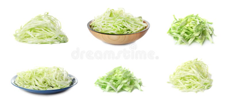 Chopped Cabbage on the Dining Table. Tasty, Mouth-watering Lunch. Color ...