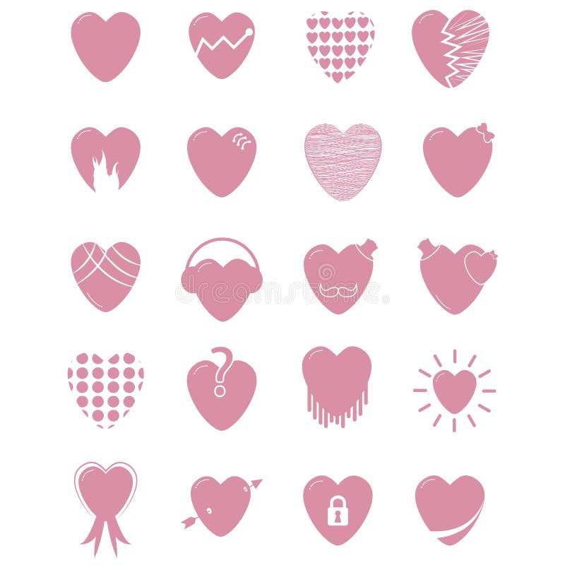 Set of Heart Icons. Vector Illustration Decorative Design Stock Vector ...