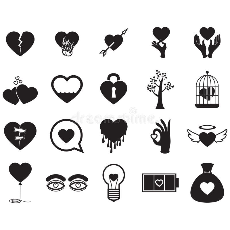 Set of Heart Icons. Vector Illustration Decorative Design Stock Vector ...