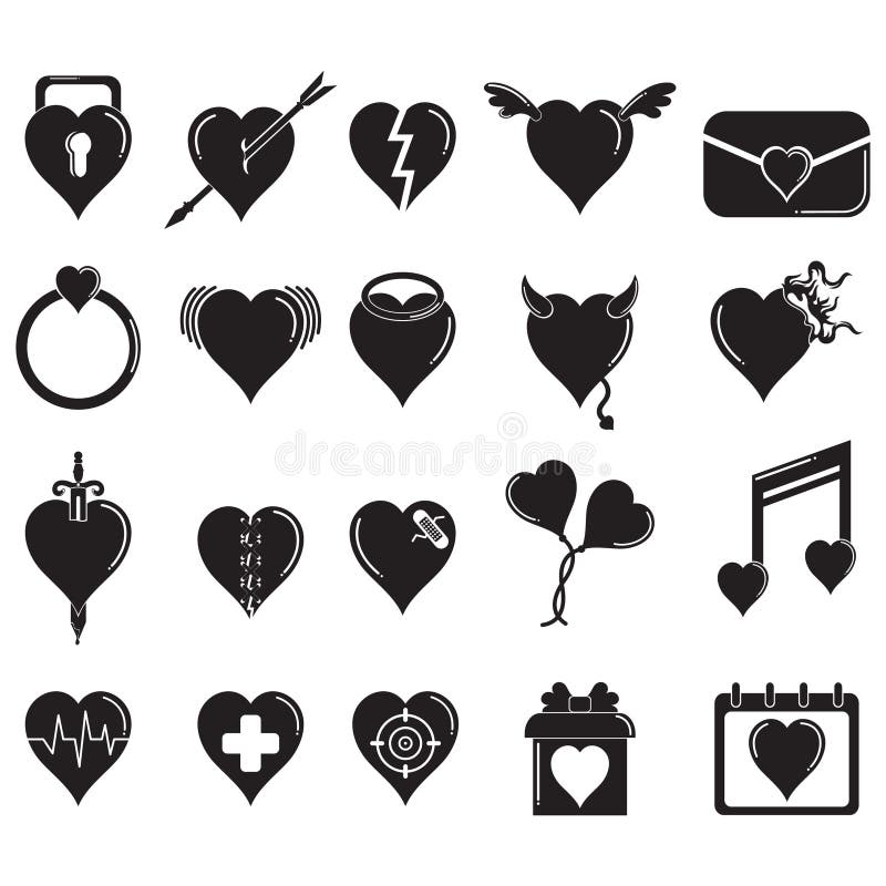 Set of Heart Icons. Vector Illustration Decorative Design Stock Vector ...