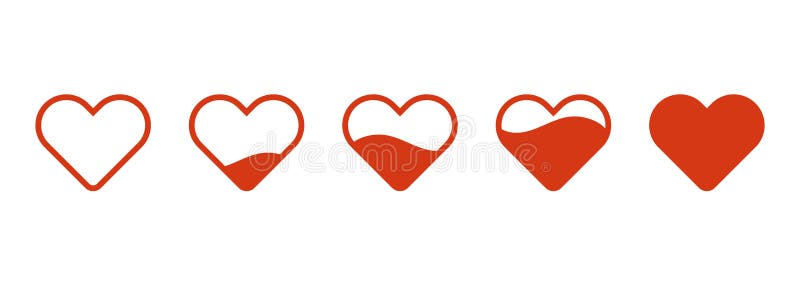 Set Heart Load Icon in Flat Style Stock Vector - Illustration of ...