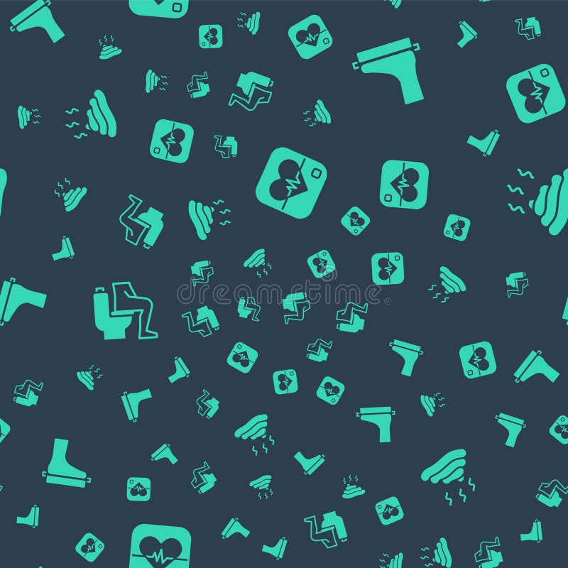 Set Heart Rate, Flat Foot, Constipation and Shit on Seamless Pattern ...