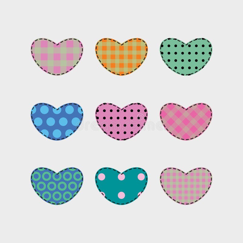 Set 9 of Heart Shape Vector Object Stock Vector - Illustration of ...