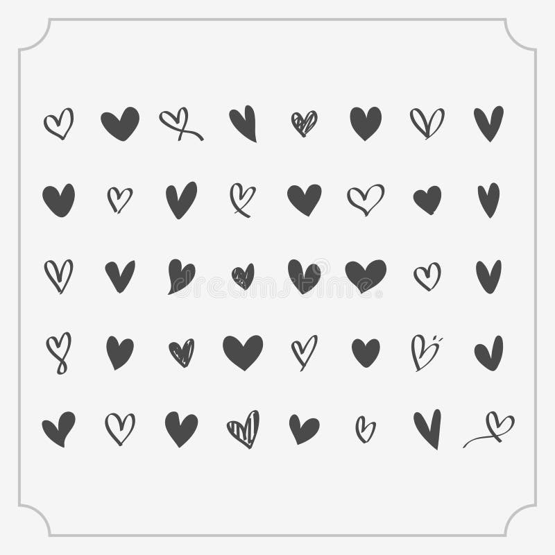 Set of Heart Shapes Flat Vector Stock Illustration - Illustration of ...
