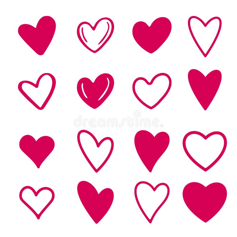 Set of Heart Signs. Vector Illustration Stock Vector - Illustration of ...