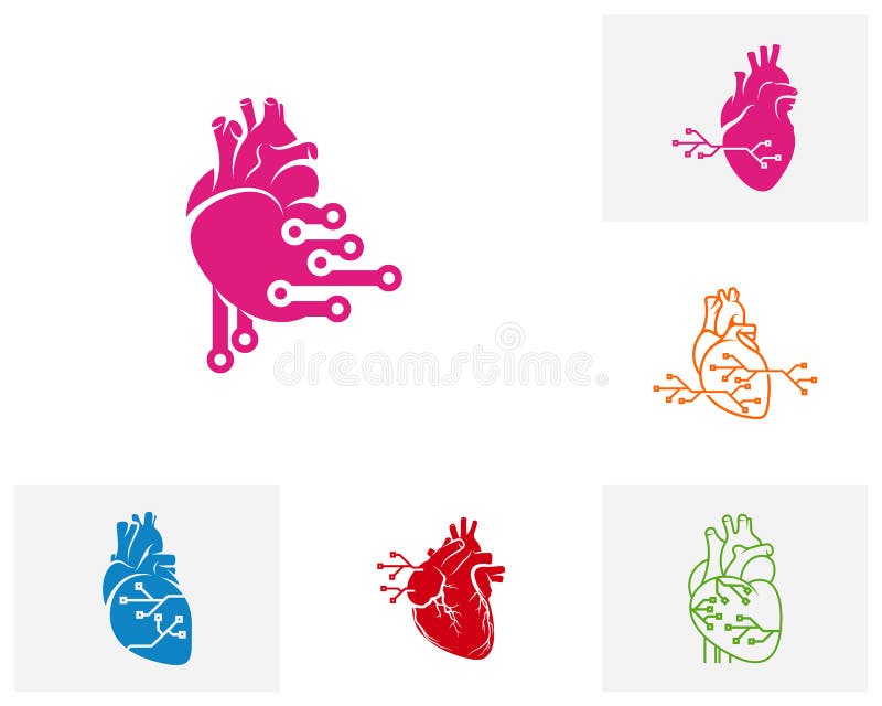 Heart Tech Logo Vector Template, Creative Human Heart Logo Design ...