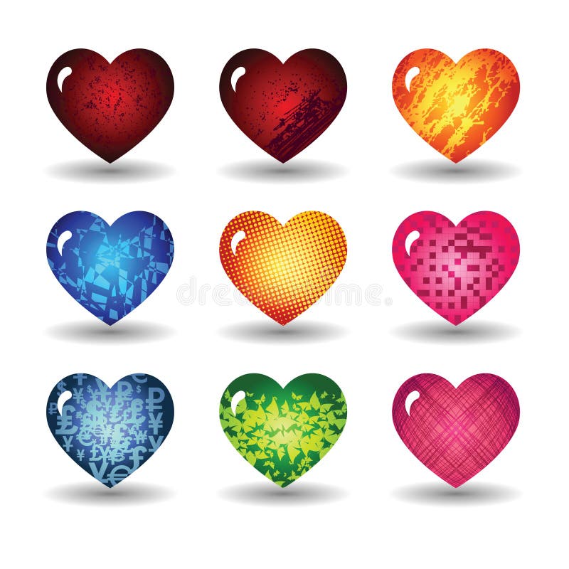 Set of hearts stock vector. Illustration of caring, holiday - 17824508