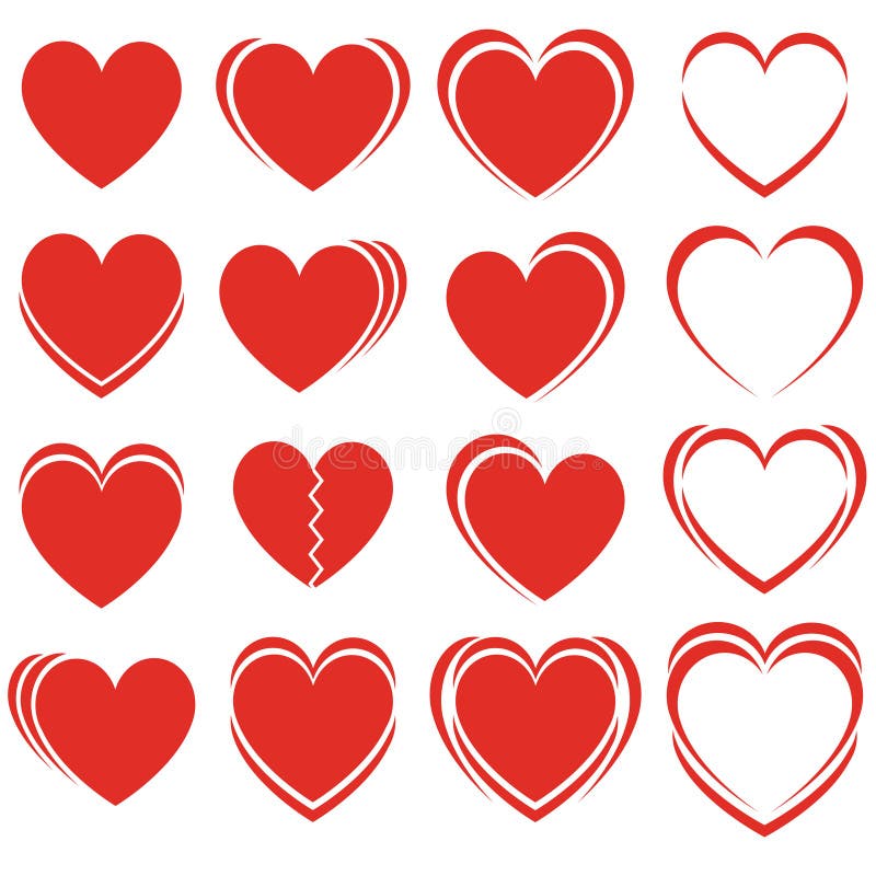 Set of hearts stock vector. Illustration of february - 25585128
