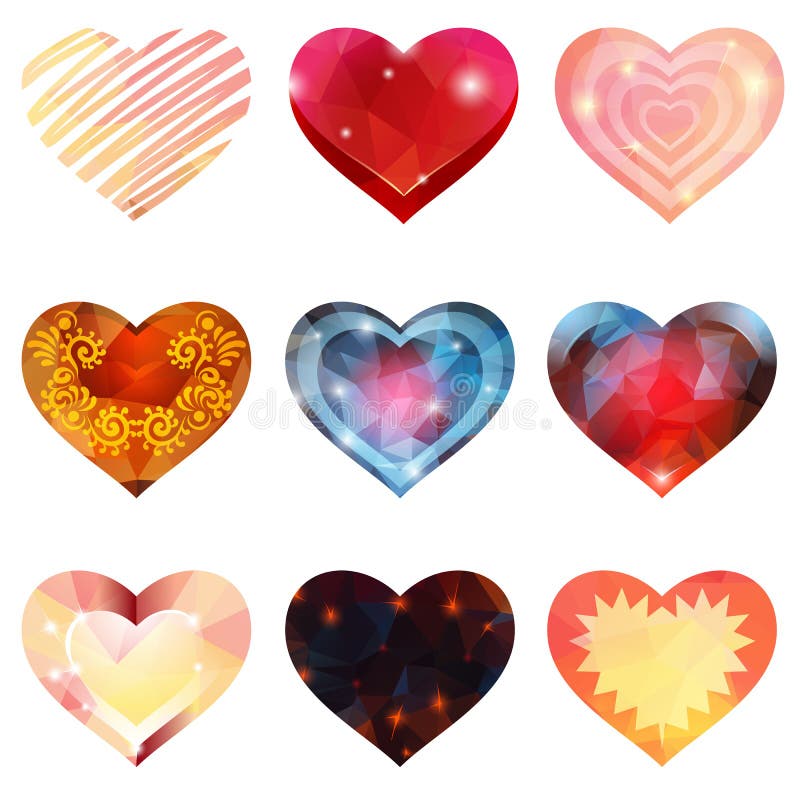 Set of hearts stock vector. Illustration of passion, ornate - 34723458