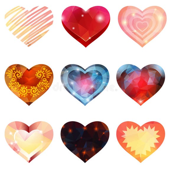 Set of hearts stock vector. Illustration of passion, ornate - 34723458