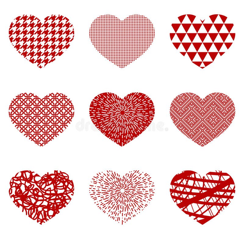 Set of hearts stock vector. Illustration of holiday, decorative - 84295363