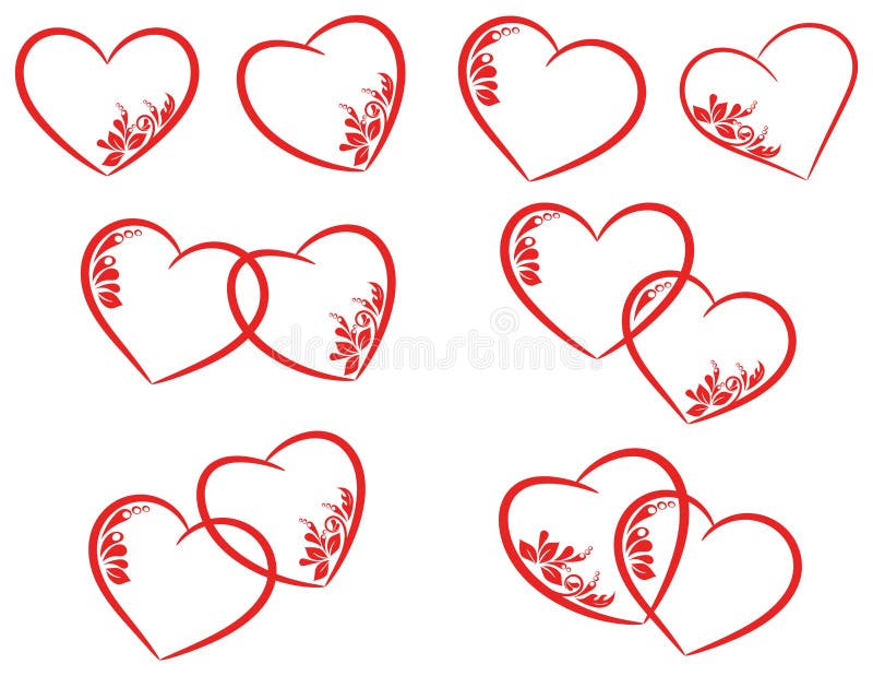 Set of hearts stock illustration. Illustration of design - 51714343