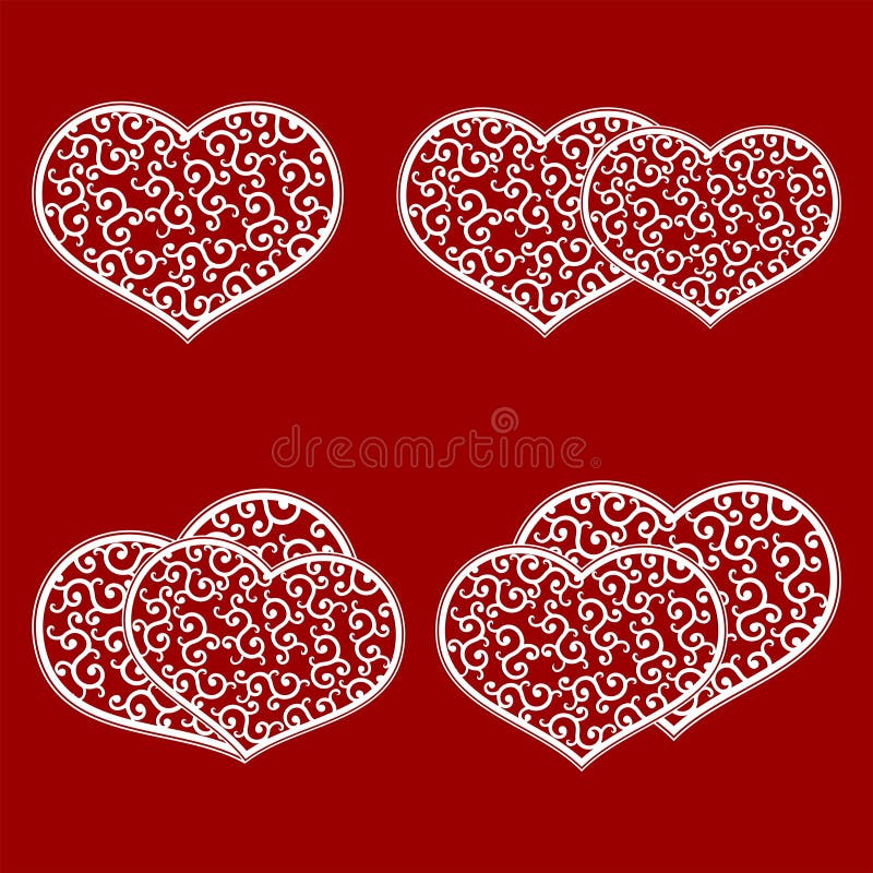 Set hearts pattern retro stock vector. Illustration of sense - 82927078