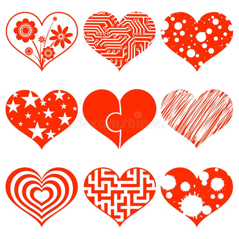 Set of Hearts. Stock Illustration. Stock Vector - Illustration of color ...