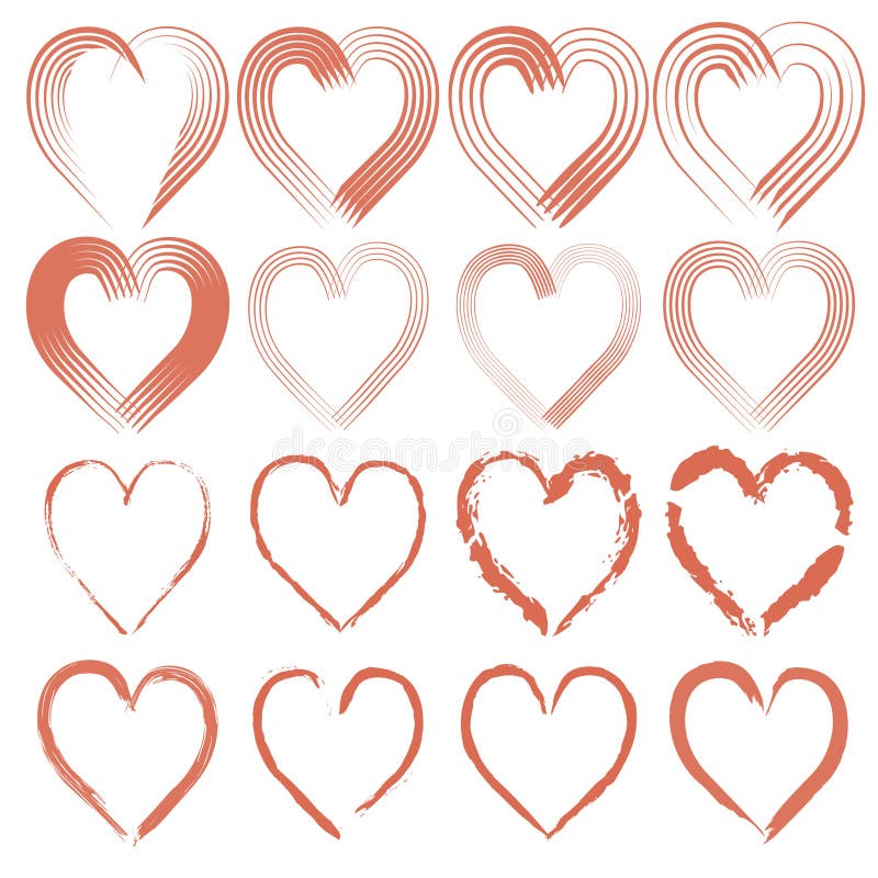 Set of hearts stock vector. Illustration of love, heart - 72360202