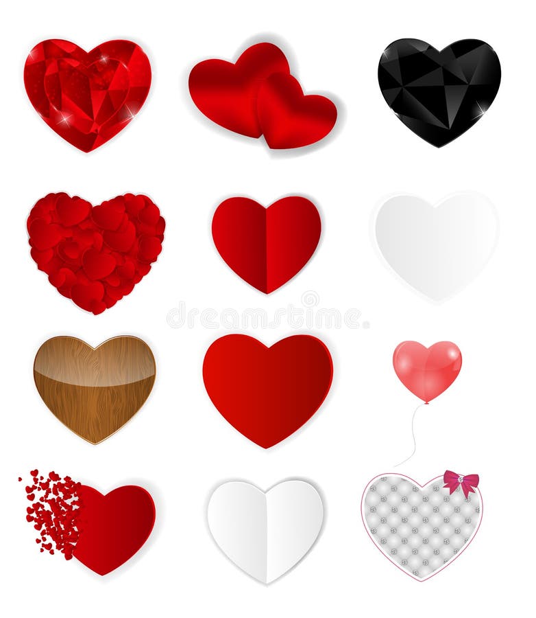 Set of Hearts. Vector Illustration Stock Vector - Illustration of ...