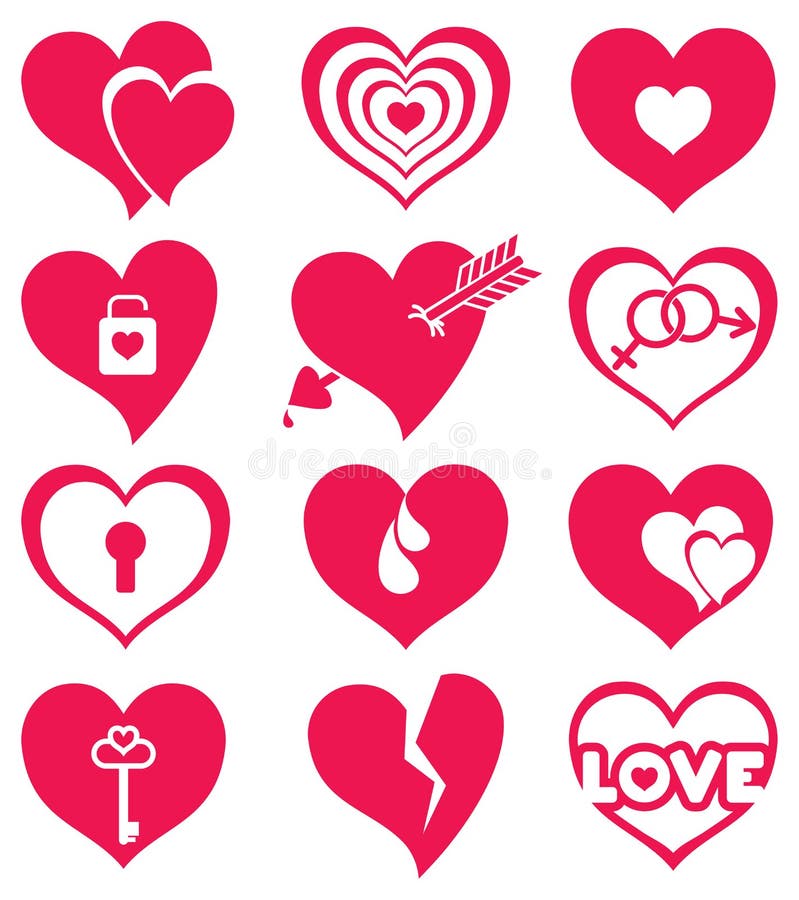 Set of hearts. stock illustration. Illustration of abstract - 64892987