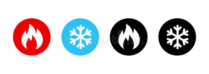 Set of Heating and Cooling Icons. Hot and Cold Icon. Fire and Snowflake ... Set of Heating and Cooling Icons. Hot and Cold Icon. Fire and Snowflake ...