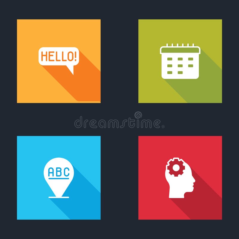 Set Hello in Different Languages, School Timetable, Alphabet and Head ...