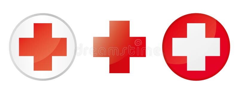 Set Help Icons Isolated on White Background. Medical Cross Editorial ...