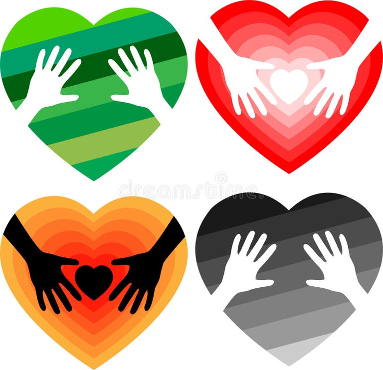 Four Hands Heart Stock Illustrations – 613 Four Hands Heart Stock ...