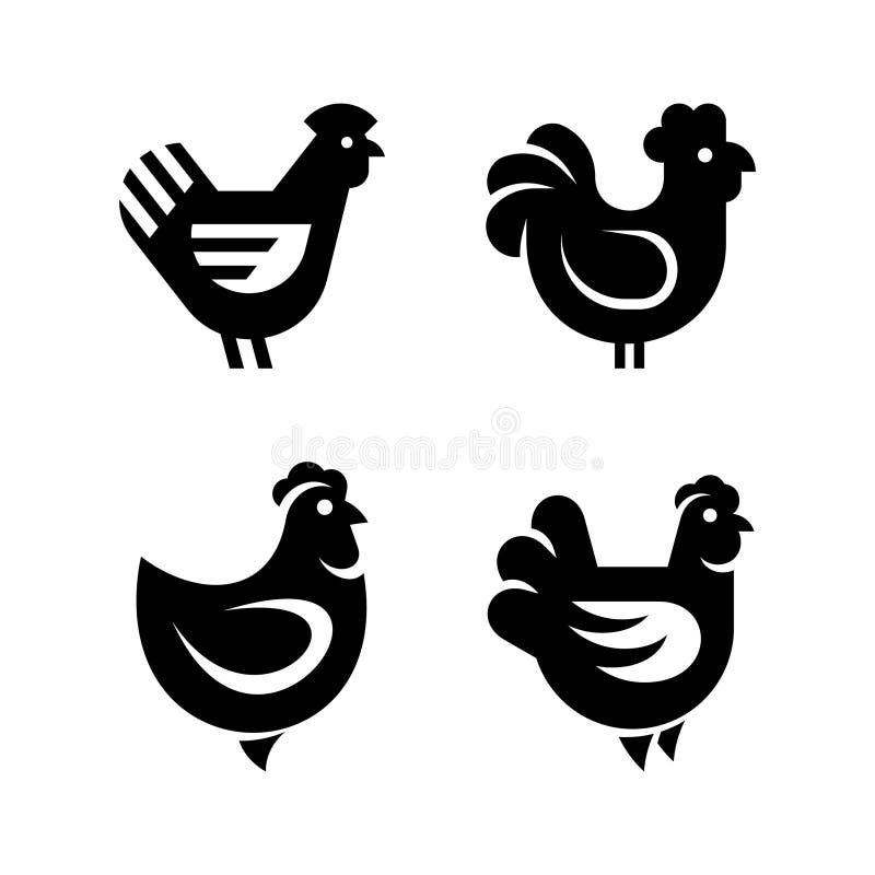 Set of Hen, chicken logo stock vector. Illustration of farm - 156716620