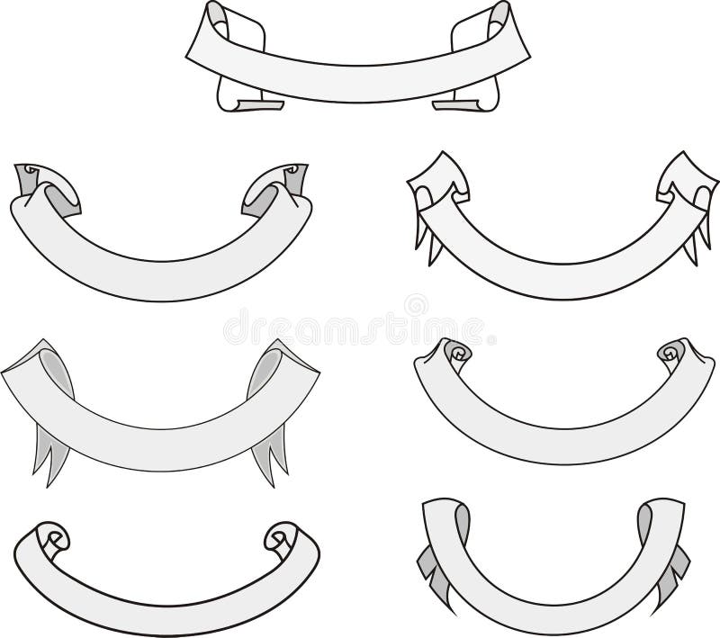 Set of Heraldic Motto Ribons Stock Vector - Illustration of scroll ...