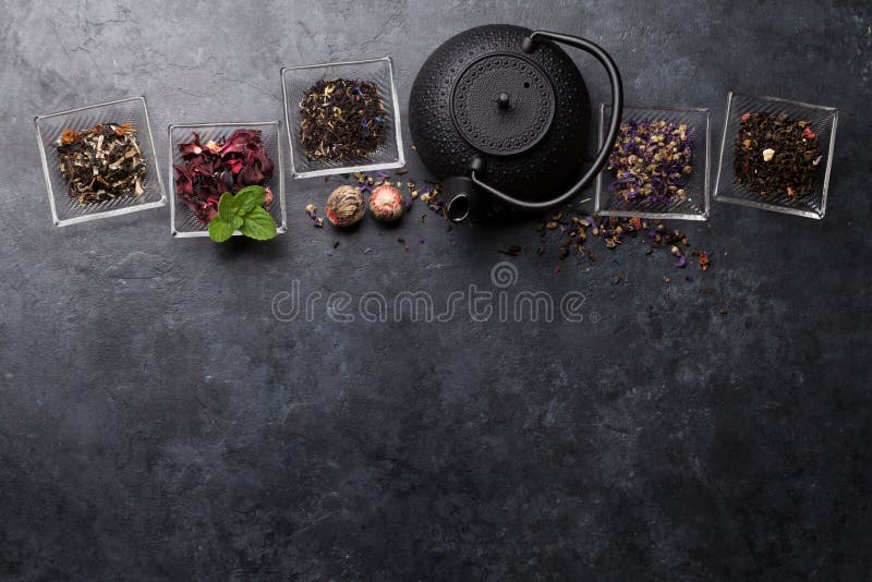 Set of Herbal and Fruit Dry Teas Stock Image - Image of green, natural ...