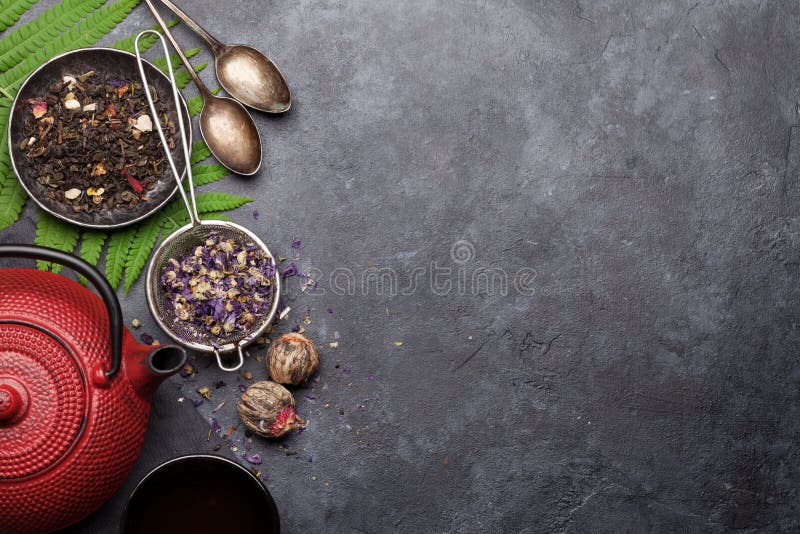 Set of Herbal and Fruit Dry Teas Stock Image - Image of collection ...