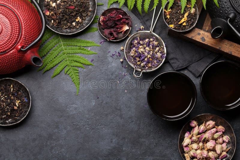 Set of Herbal and Fruit Dry Teas Stock Photo - Image of herbal, natural ...