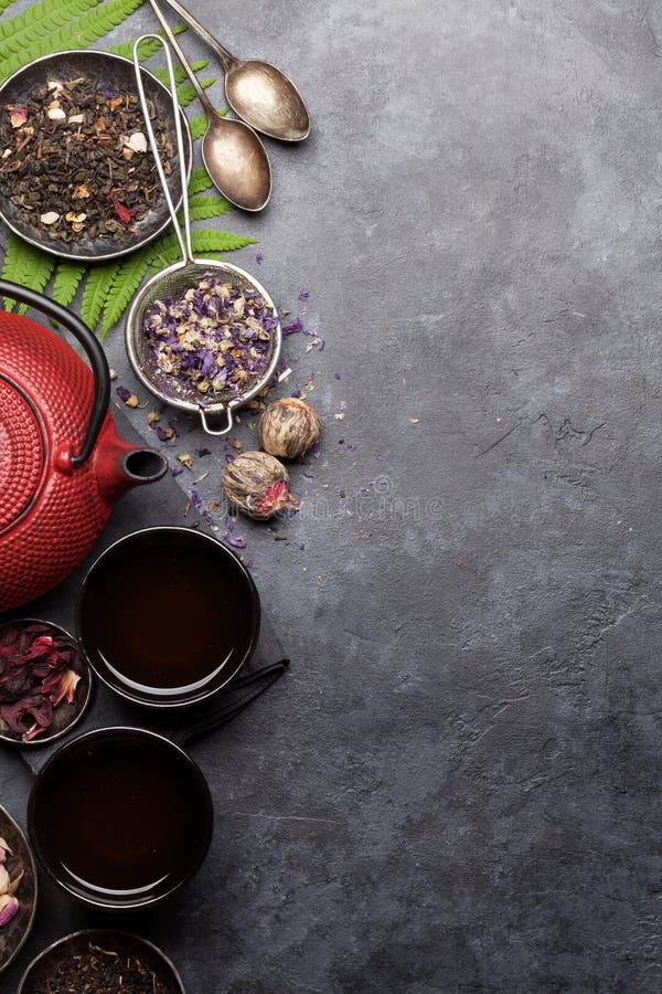 Set of Herbal and Fruit Dry Teas Stock Photo - Image of copy, food ...