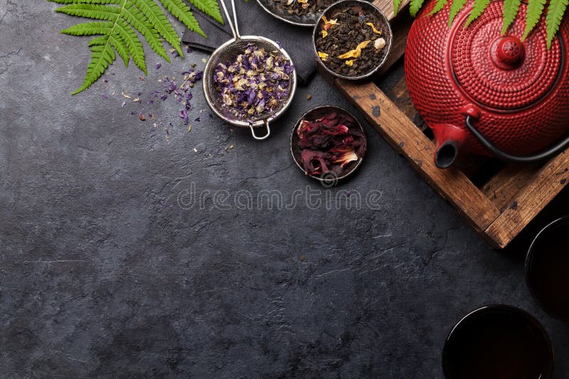 Set of Herbal and Fruit Dry Teas Stock Image - Image of food, herbal ...