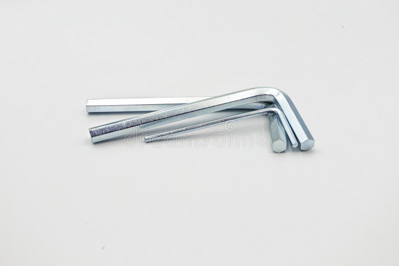 Set of Hex Allen Wrenches in Different Sizes on White Background Stock ...