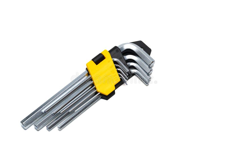 Set of Hex Imbus Keys Made of Durable Steel with Tempering on a White ...