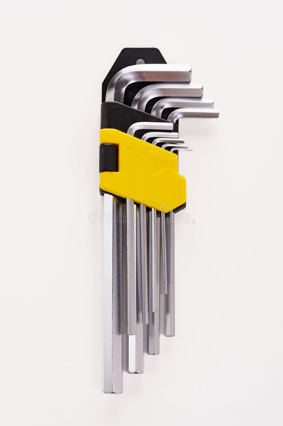 Set of Hex Imbus Keys Made of Durable Steel with Tempering on a White ...
