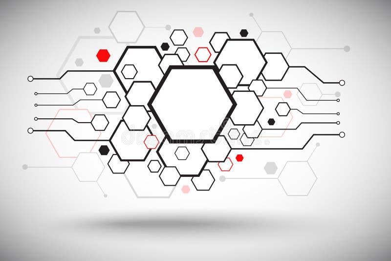 Set of hexagonal cells stock vector. Illustration of mediator - 46132022