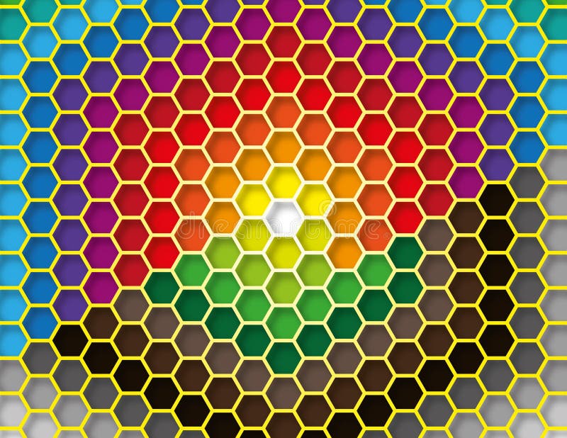 Honeycomb colors stock illustration. Illustration of geometric - 110984103