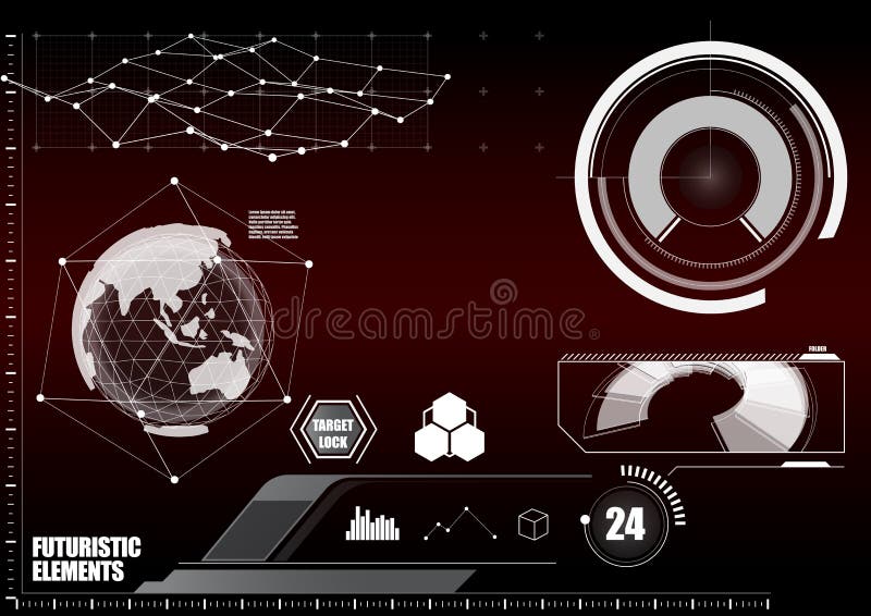 Set of HI Tech Futuristic Elements Resource Graphic Vector Stock Vector ...