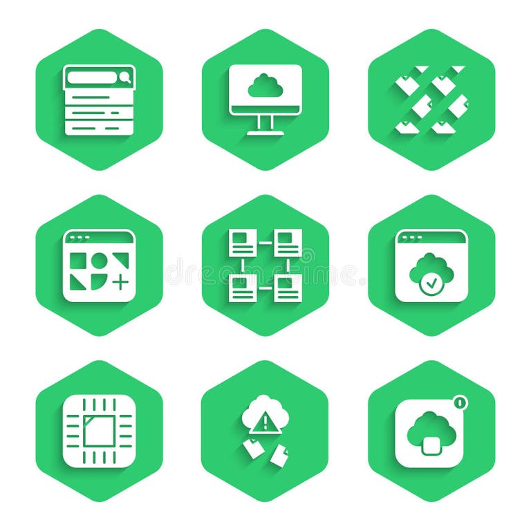 Set Hierarchy Organogram Chart, Cloud Hacking, Technology Data Transfer, Processor with CPU ...