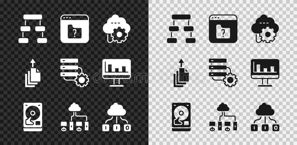 Set Hierarchy Organogram Chart, File Missing, Cloud Technology Data Transfer, Hard Disk Drive ...