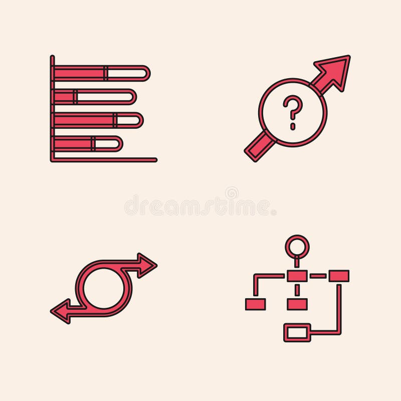 Set Hierarchy Organogram Chart, Pie Infographic, Arrow and Icon. Vector ...